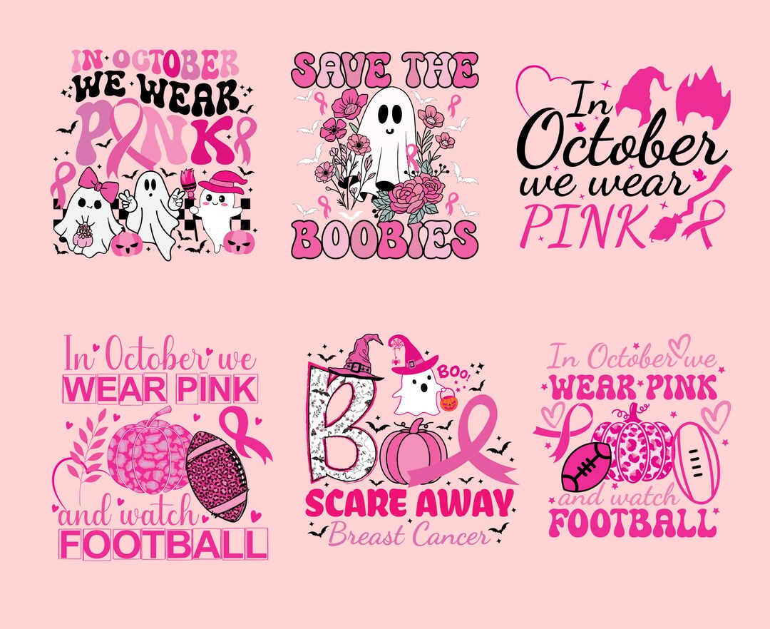 In October We Wear Pink Svg| Breast Cancer Halloween Png Svg| in ...
