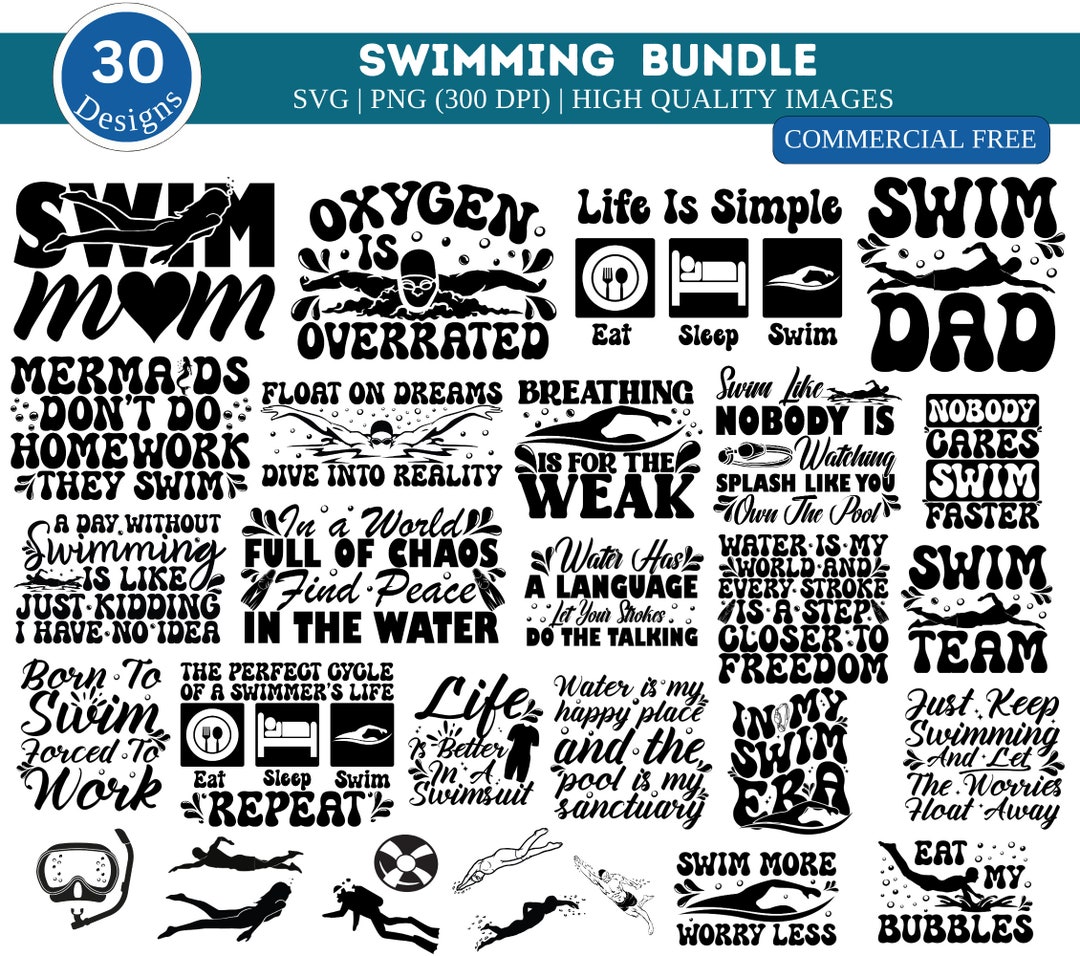 Swimming SVG Bundle| Swimmer Svg| Swim Mom Svg| Swim Team Svg| Swimming ...