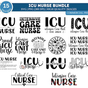 ICU Nurse SVG Bundle| Icu Nurse Shirt Nurse Svg| Nurse Png| Stethoscope ...