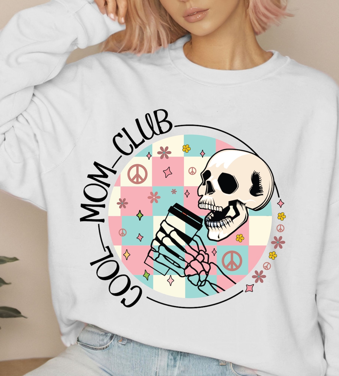 Cool Moms Club SVG PNG Skeleton Mama Design Retro Mom Club Svg Vintage ...