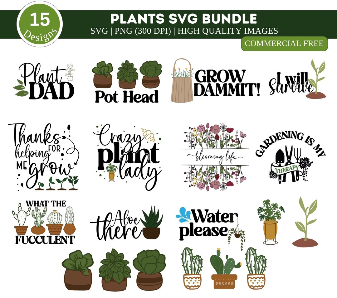 Plant SVG PNG Bundle Plant Lover Svg Plant Mom Svg Plant Owner Svg ...