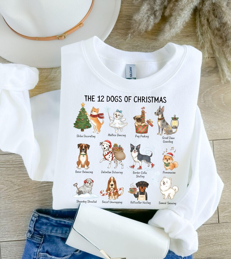 The 12 Dogs of Christmas Wish You Png, Christmas Dog Mom Png, Dog Mom ...
