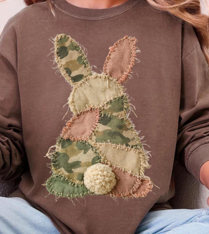 Patchwork Camouflage Bunny PNG, Bunny Faux Patchwork Png, Camo Easter ...