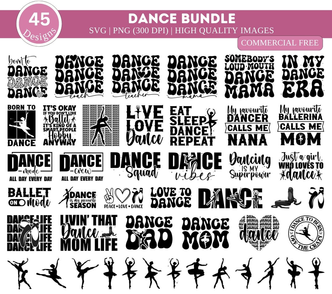 Dance Lover SVG Bundle| Dance Team Svg| Dancer Clipart| Retro Dance Svg ...