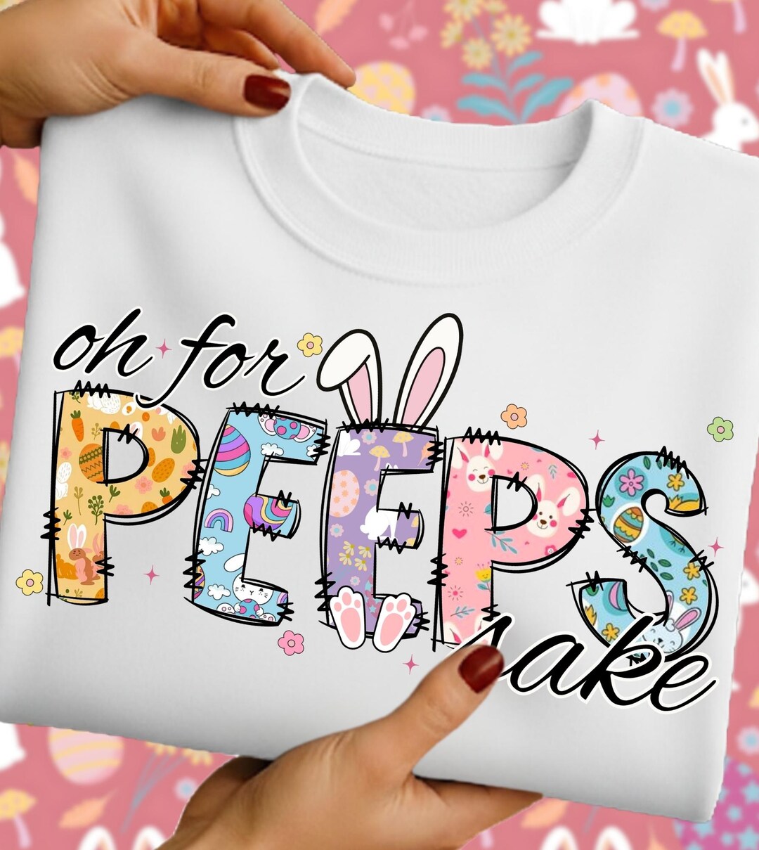 Oh for Peeps Sake Png, Easter Png, Preppy Easter Bunny Png, Spring Png ...