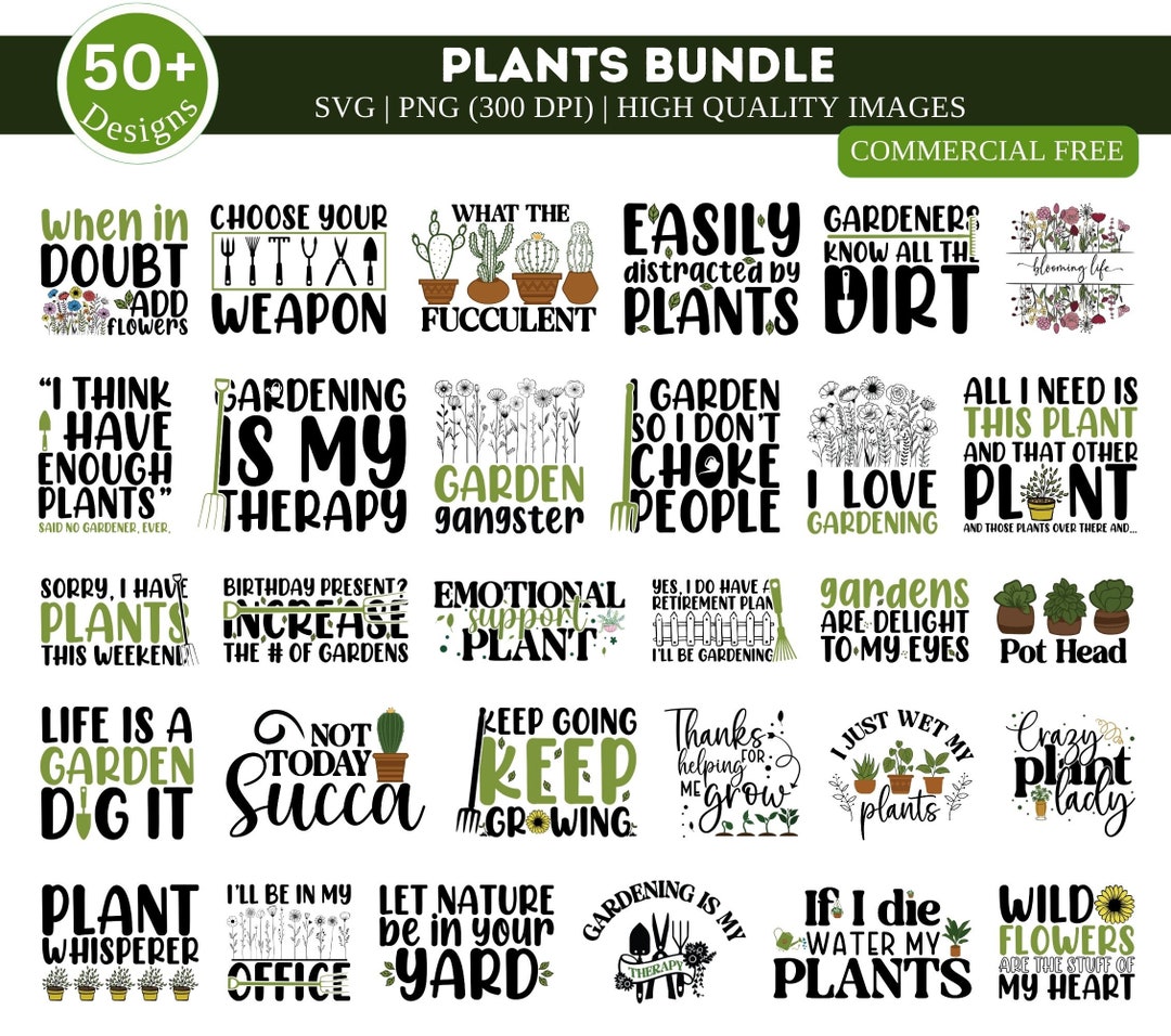Plant Lover SVG Bundle| Plant Svg| Plant Quotes Svg| Houseplant Svg ...