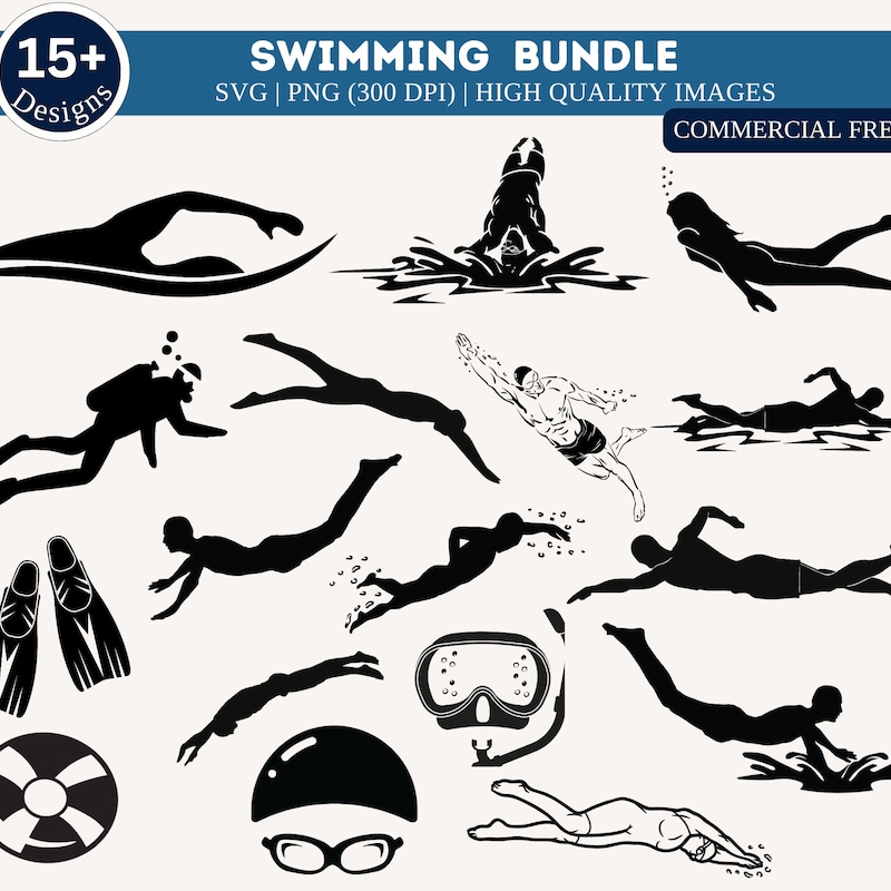 Swimmer Svg - Etsy