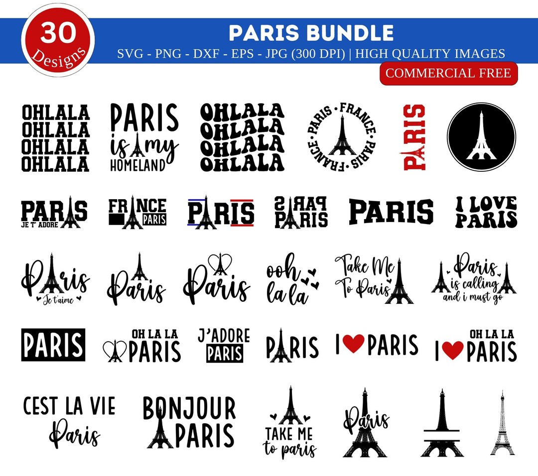 Paris SVG PNG Bundle| Paris Png| Eiffel Tower Png| Landmark Svg| Travel ...