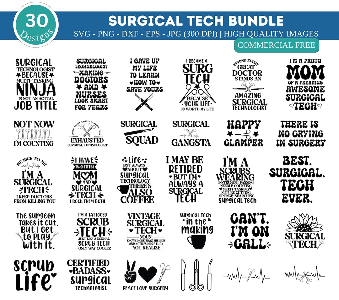 Surgical Tech SVG PNG Bundl| Nurse Png| Surgical Technologist Svg| Tech ...