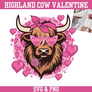 Highland Cow Valentine SVG Heifer Valentine PNG Highland Cow - Etsy