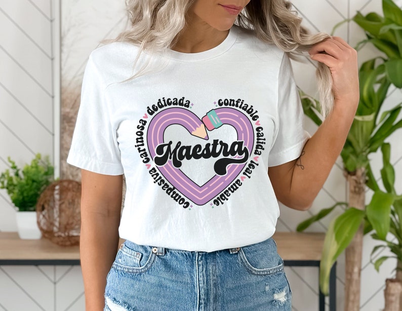 Spanish Teacher Heart Pencil SVG PNG| Teacher Png| Maestra Png| Retro ...