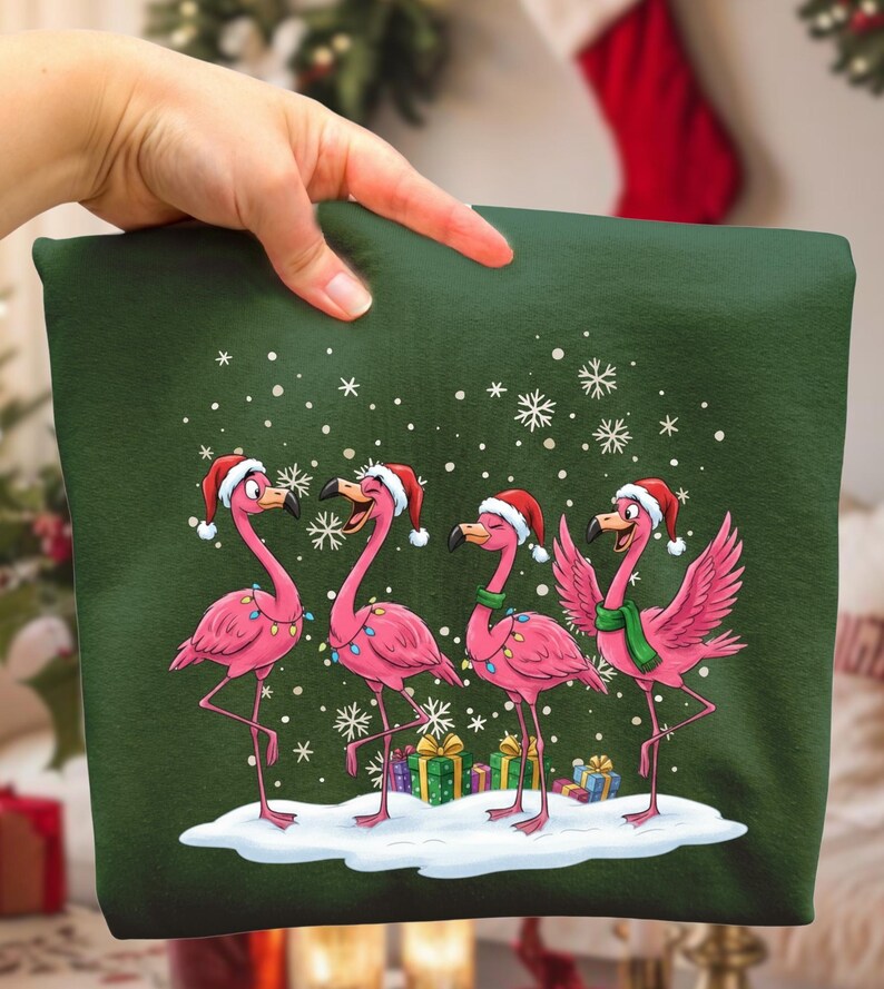 Pink Flamingo Christmas PNG, Festive Christmas Flamingo Png (design ...