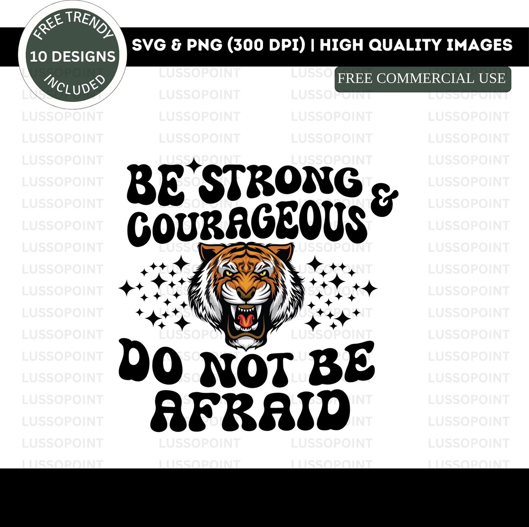 Sé fuerte y valiente SVG PNG/ Fe Svg/ Christian Svg/ Cita bíblica Svg ...