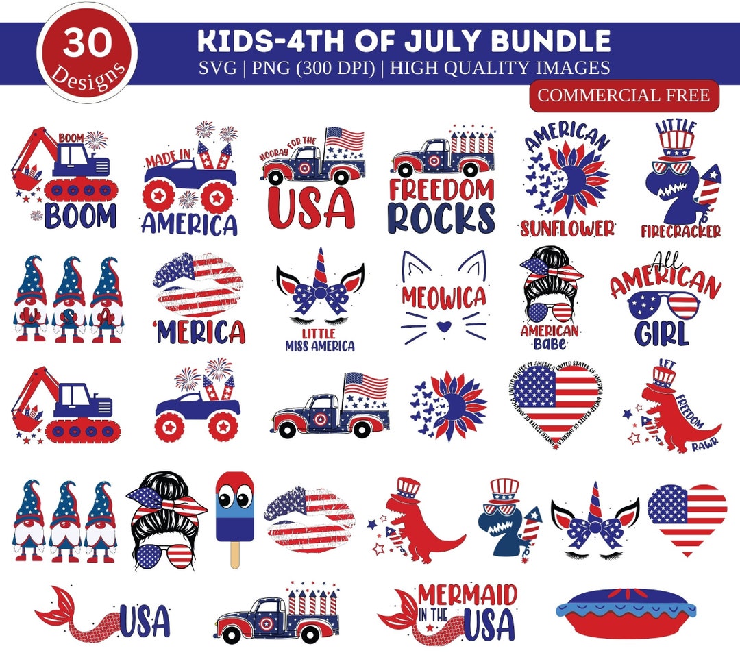 Kids Svg Png Bundle| July 4th Svg| Fourth July Svg| America Svg| USA ...