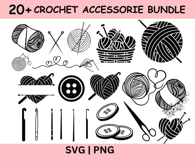 Crochet Svg Bundle Cricut Cut Files Free Commercial Use Crochet Png ...