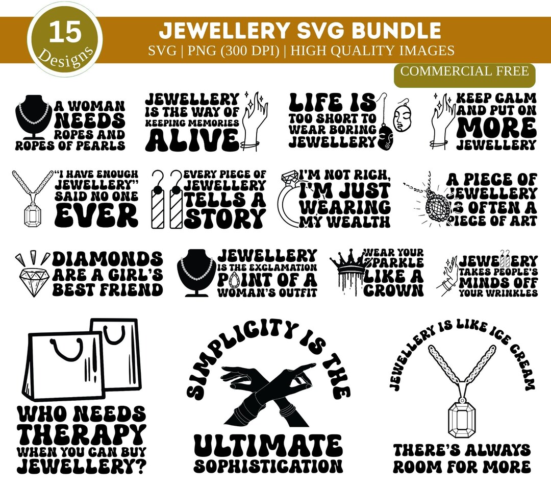 Jewelry Quotes SVG Bundle Jewelry Svg Jewelry Png Bundle Diamnond Png ...