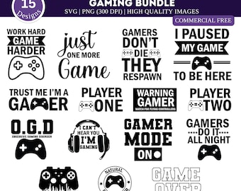 Gamer Svg, Gamer Svg Bundle, Gamer Quotes Svg, Gaming Svg Bundle, Funny ...