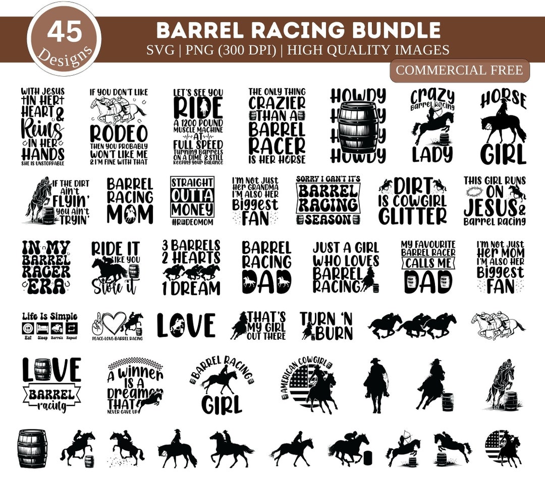Barrel Racing SVG PNG Bundle| Barrel Racing Png| Horse Svg| Rodeo Svg ...
