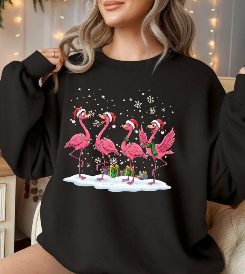 Pink Flamingo Christmas PNG, Festive Christmas Flamingo Png (design ...