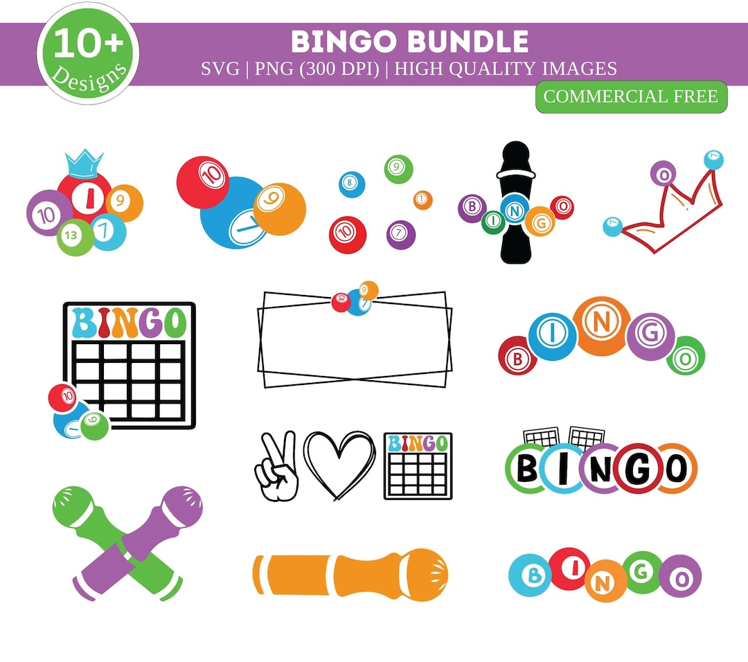 Bingo SVG PNG Bundle| Bingo Balls Svg| Bingo Card Svg| Bingo Dauber Svg ...