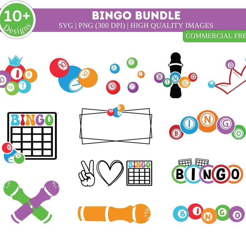 Bingo Cards Svg - Etsy