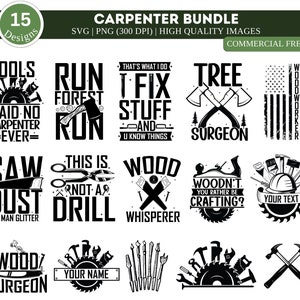 Carpenter SVG Bundle| Carpentry SVG Bundle| Carpenter Quotes Svg ...