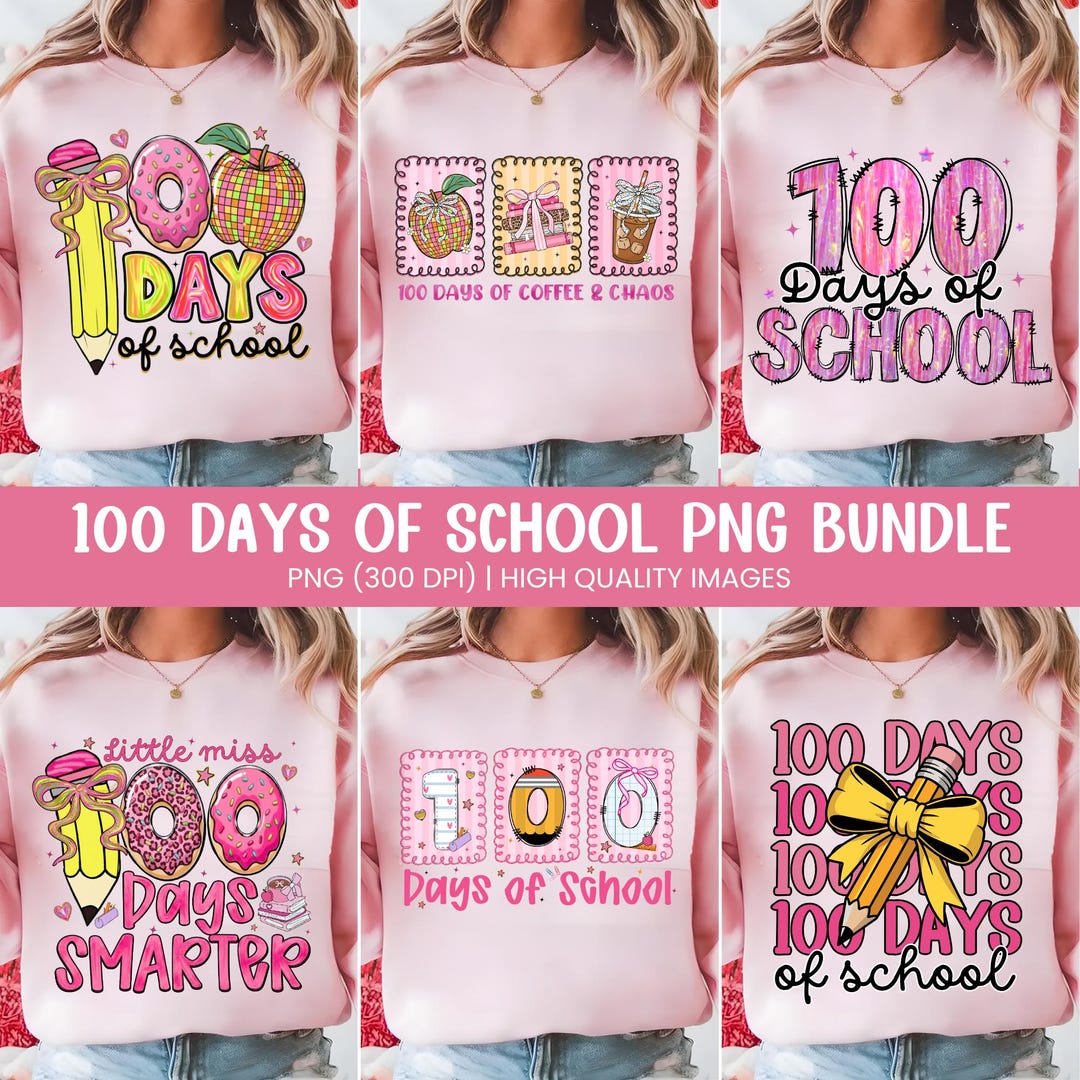 100 Day of School Bundle Png, Pencil Coquette Bow Sublimation, Teacher ...
