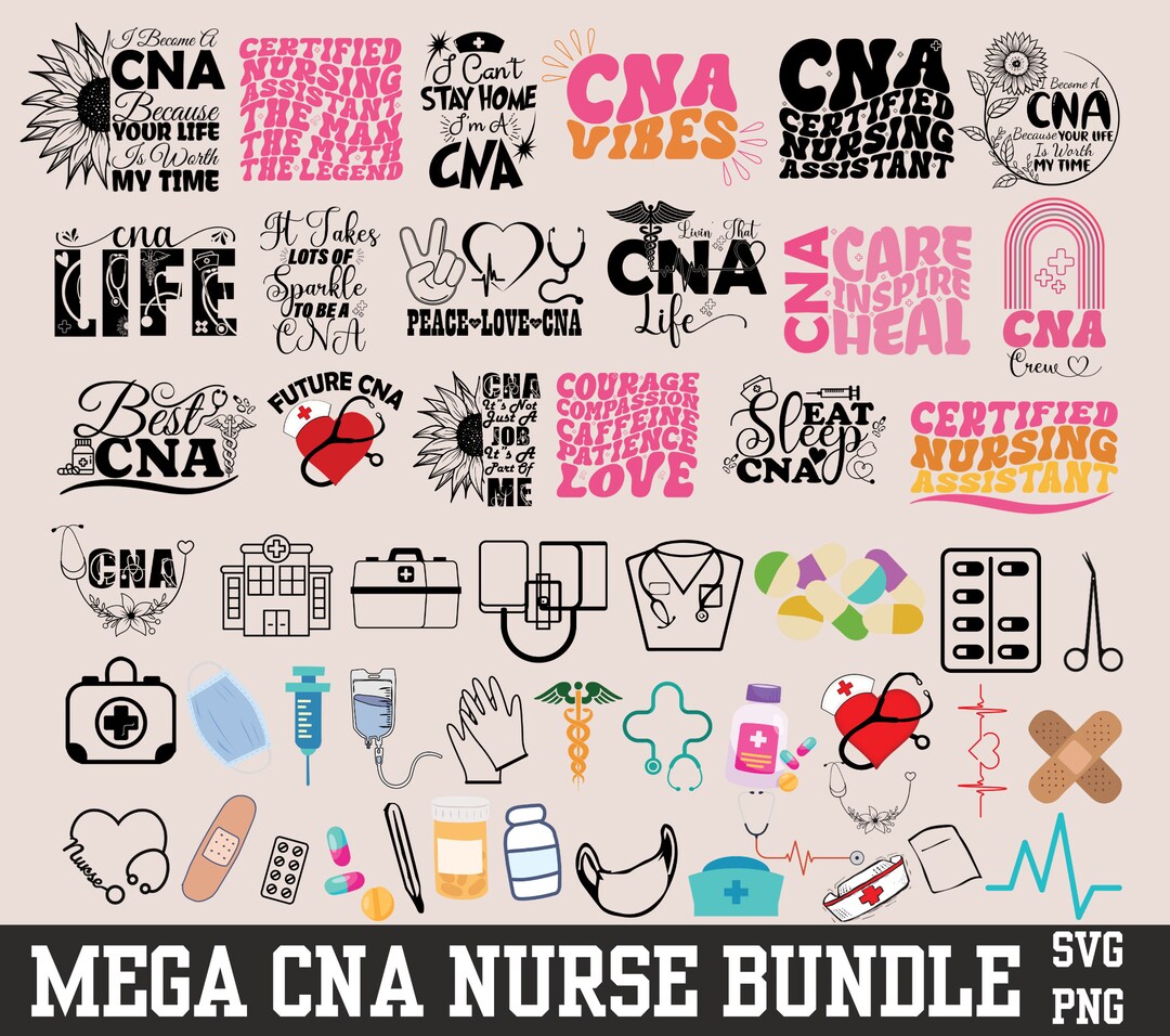 CNA SVG Bundle| Medical Svg Bundle| Cna Svg| Heart Stethoscope Svg ...