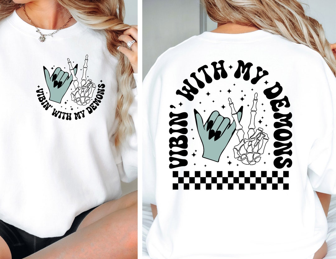 Vibin With My Demons SVG PNG| Funny Halloween Svg| Retro Halloween Svg ...
