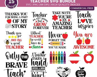 Teacher SVG Bundle, Funny Teacher Svg, Teacher Life Svg, Back to School ...