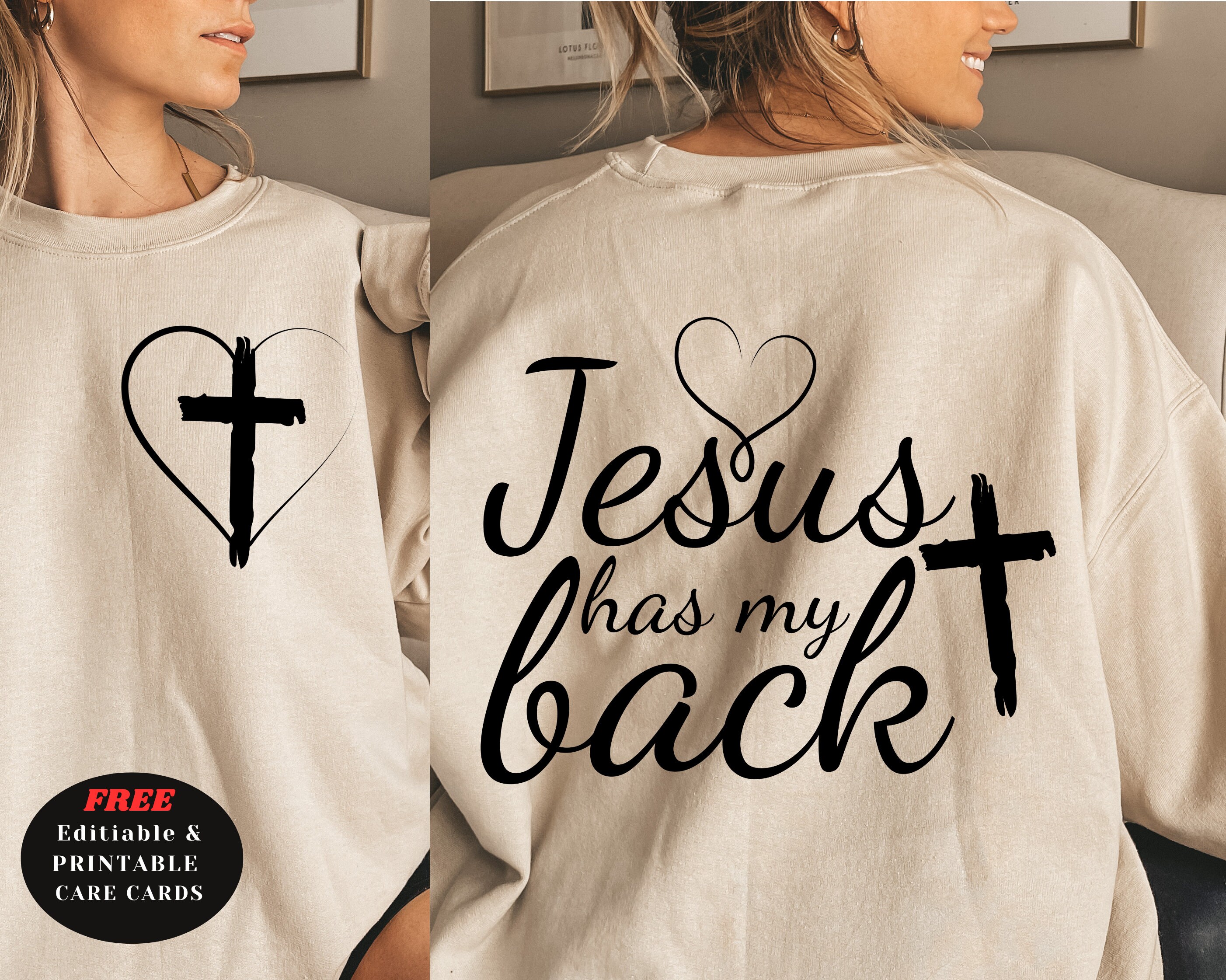 Jesus Has My Back Christian T-shirt SVG Church Apparel Love - Etsy