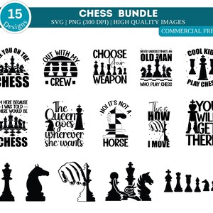 Chess Game SVG Bundle| Chess Figures SVG| Chess Pieces Bundle| Chess ...
