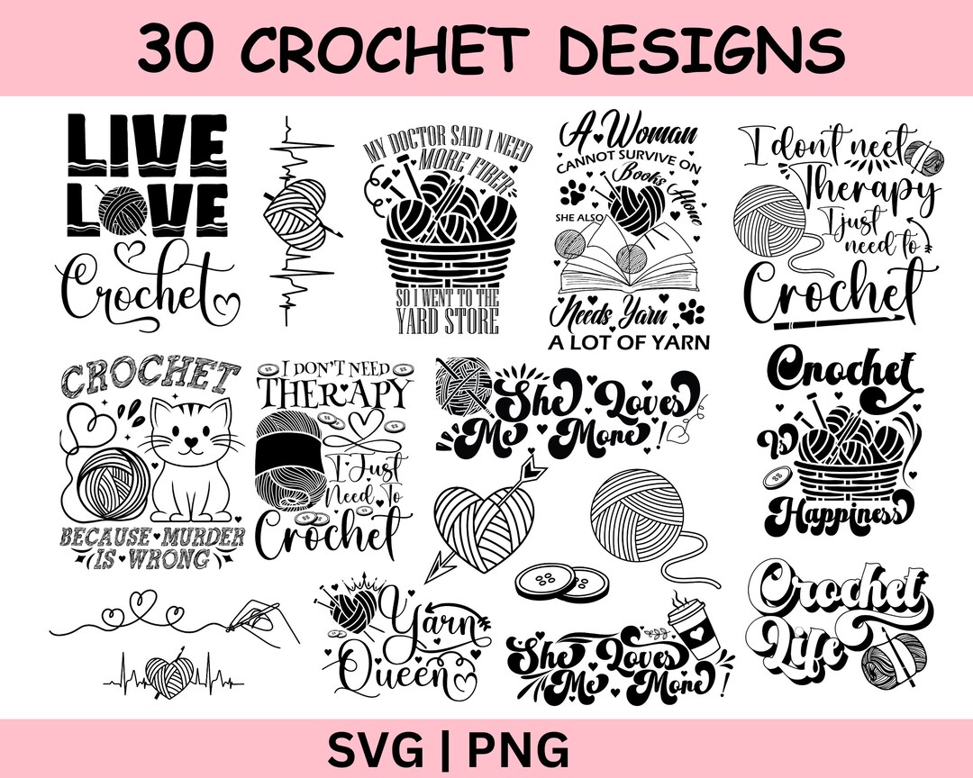 Crochet Bundle SVG | Crochet SVG| Crochet Quotes SVG| Hook Svg| Yarn ...