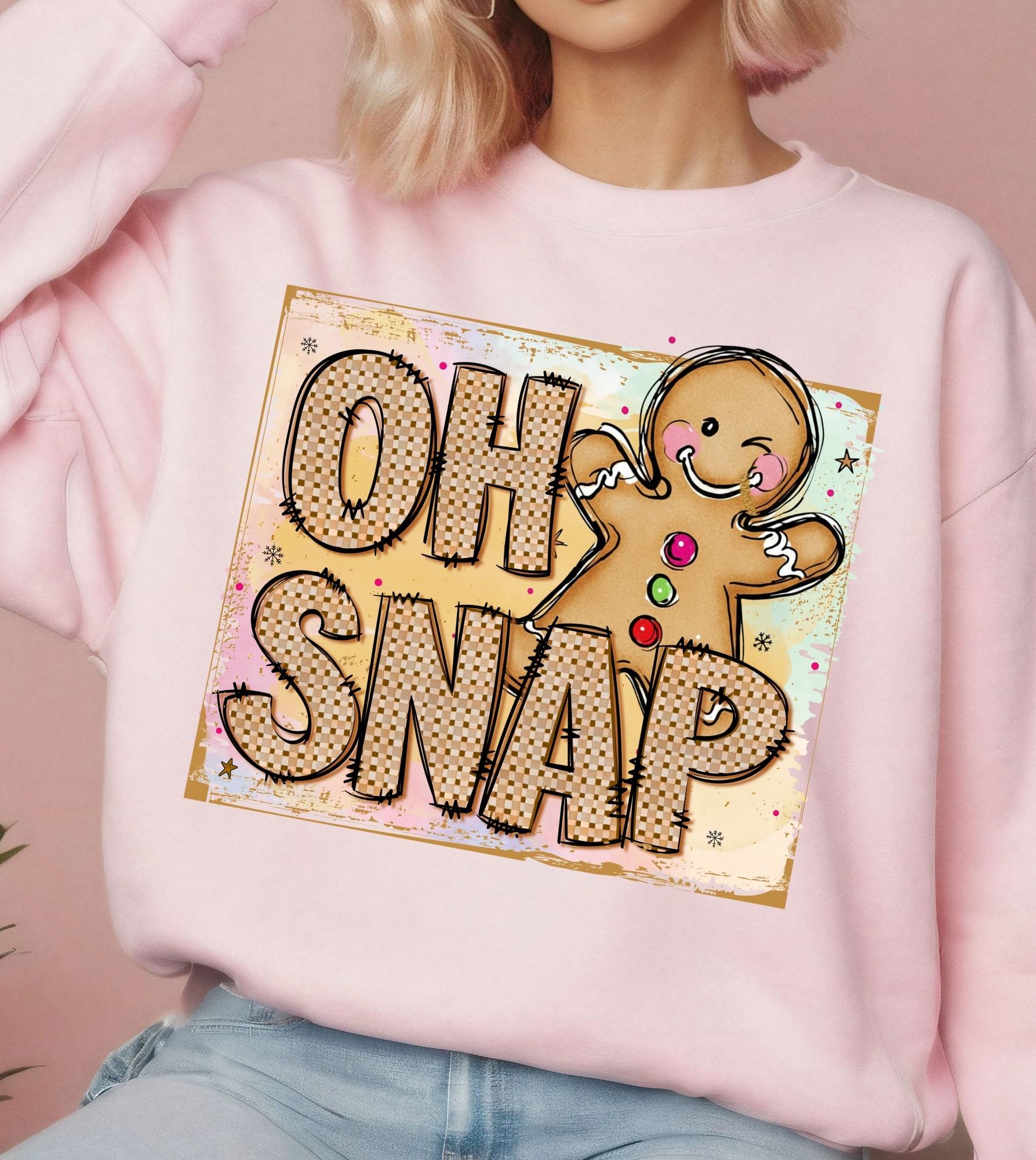 Oh Snap Gingerbread Man PNG, Christmas Png, Preppy Gingerbread Man Png ...