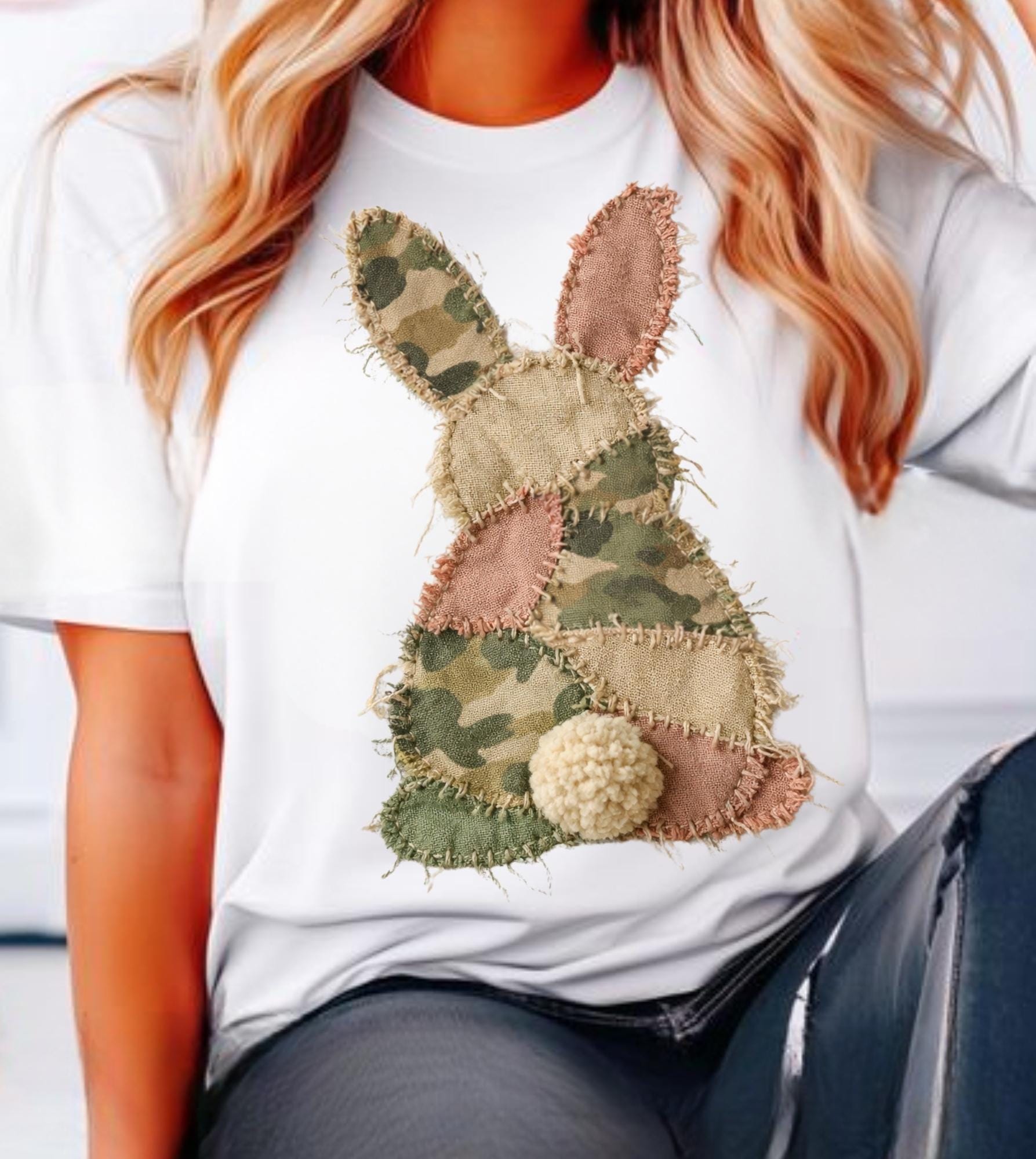 Patchwork Camouflage Bunny PNG, Bunny Faux Patchwork Png, Camo Easter ...