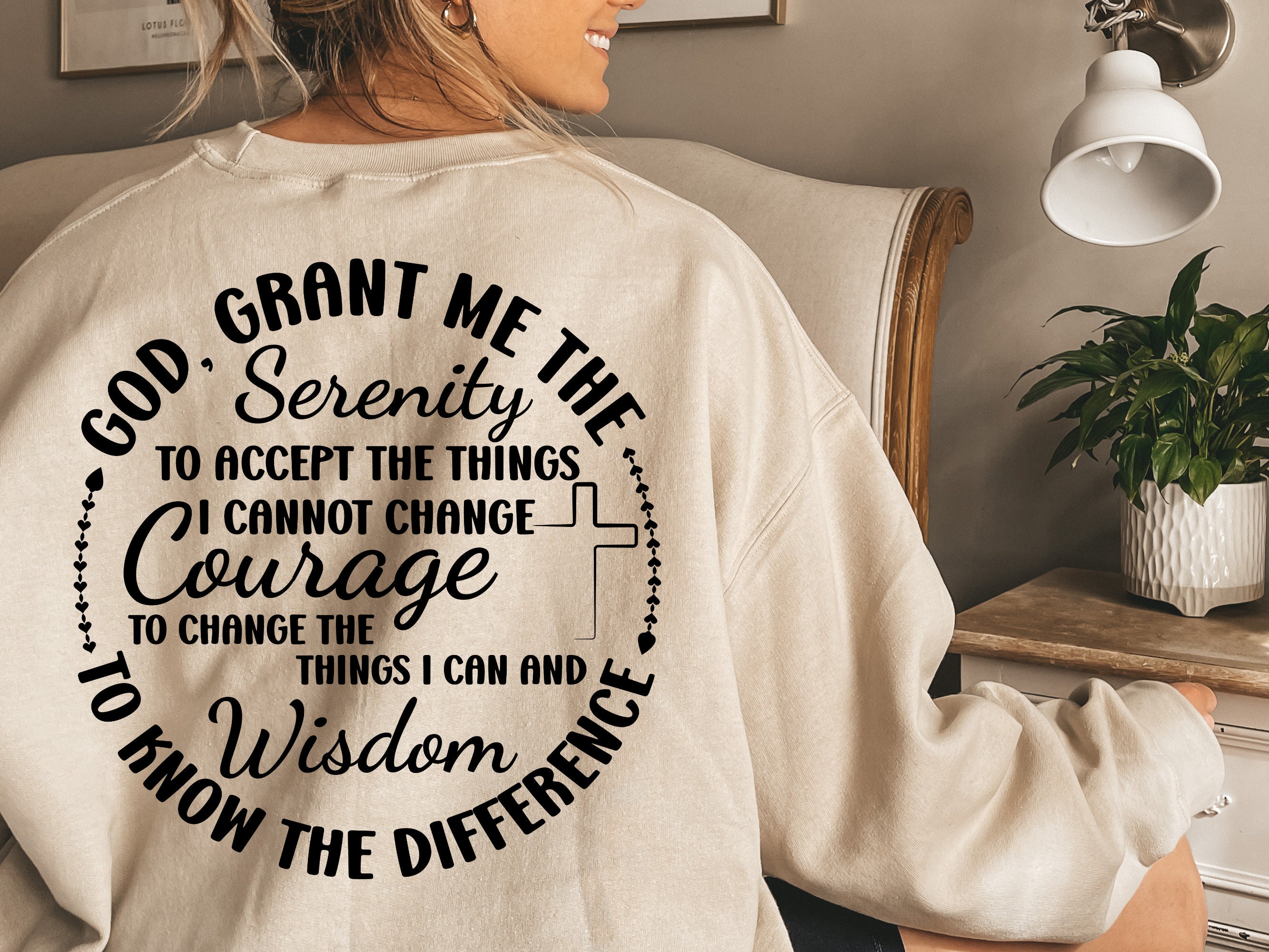 Serenity Prayer Svg Free Mockup Included Christian Cross Etsy
