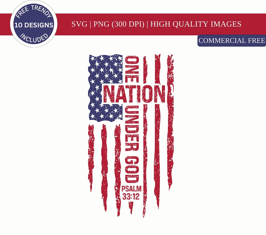 One Nation Under God SVG PNG| Defend Second Amendment| Patriotic Design ...