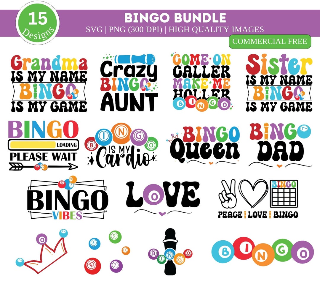Bingo SVG Bundle| Bingo PNG Bundle| Bingo Svg| Bingo Player Svg| Bingo ...