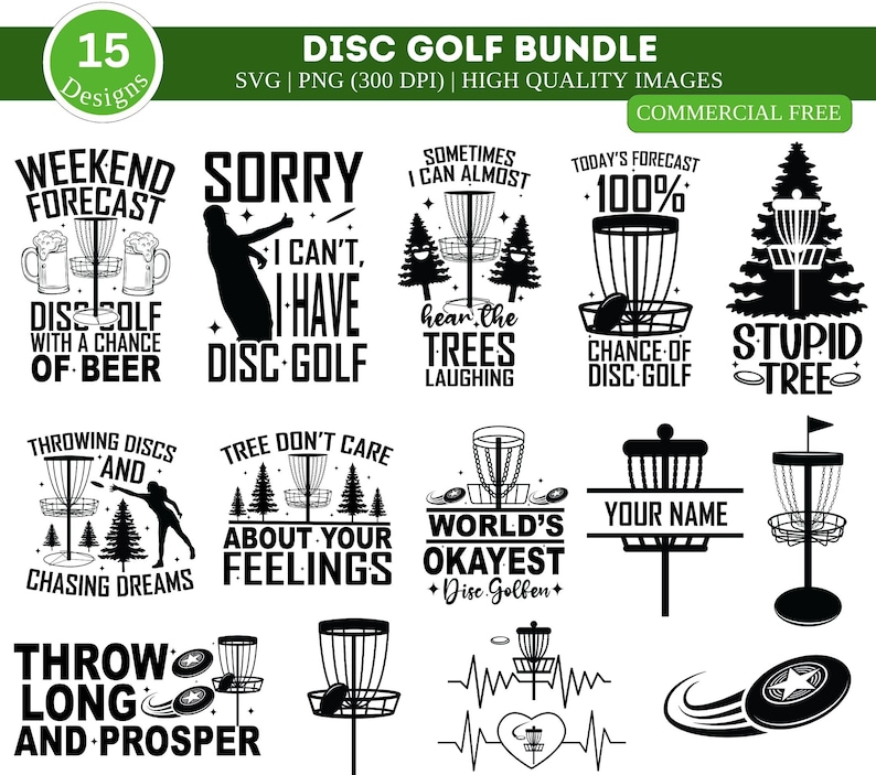 Disc Golf SVG Bundle| Disc Golfing SVG Bundle| Disc Golfer Png| Disc ...