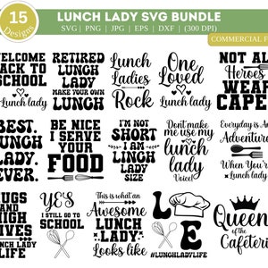 Lunch Lady SVG Bundle| Lunch Lady Png| Cafeteria Worker Svg| School ...