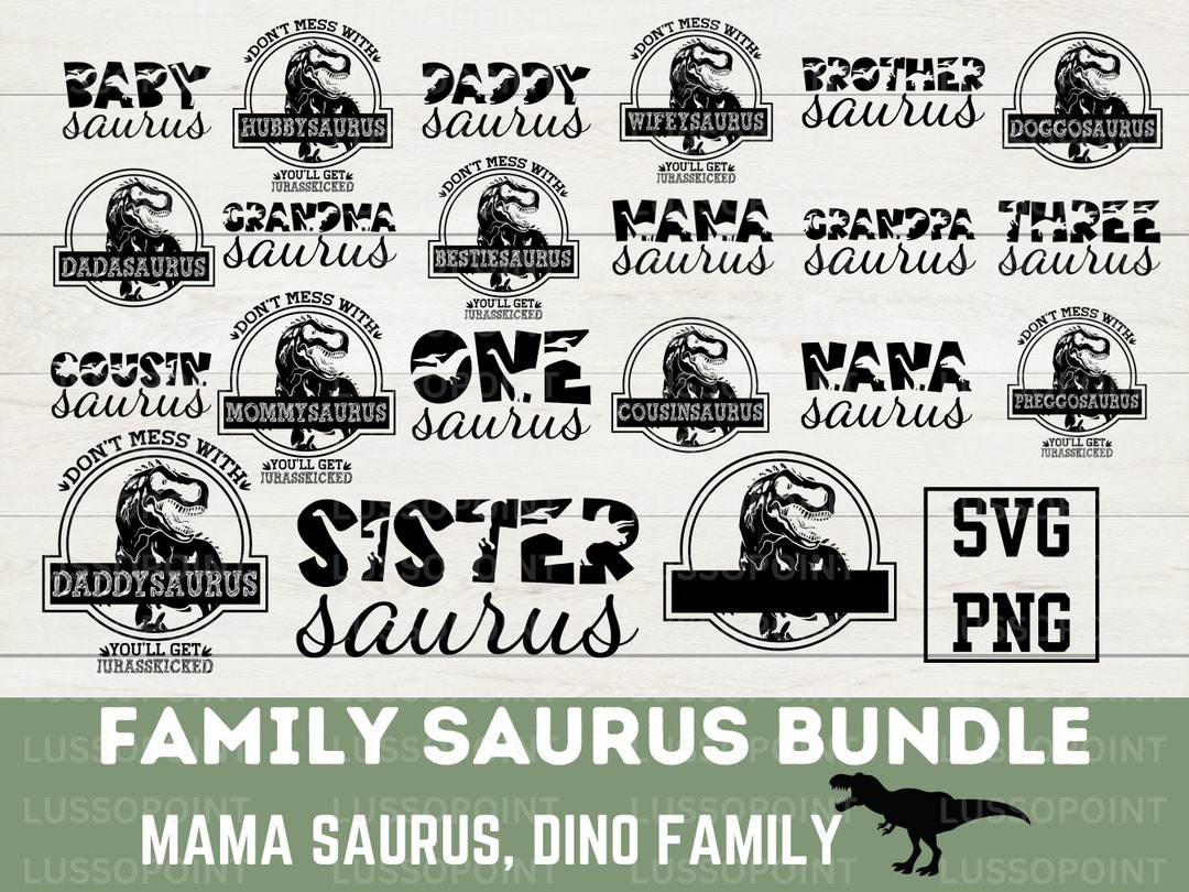 Family Saurus SVG Bundle Mamasaurus Svg, Dinosaur Svg, Babysaurus Svg ...