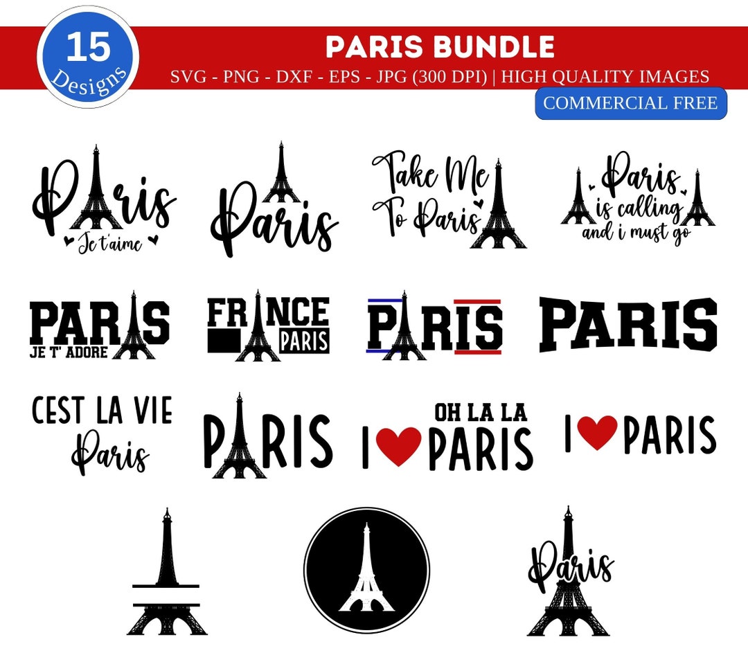 Paris SVG Bundle| Paris Svg| Eiffel Tower Svg| Landmark Svg| Travel Svg ...