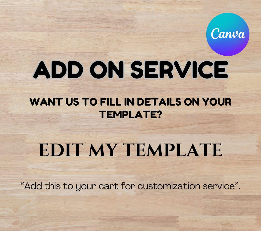 Template Customization Service for Invitation Template, Add-on Custom ...