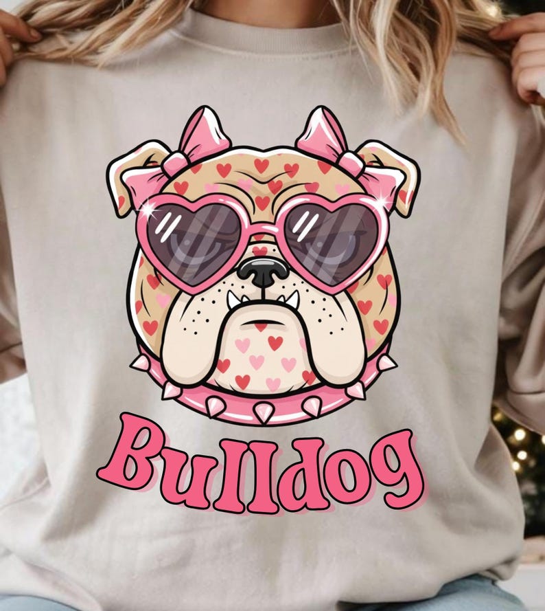 Valentine Bulldog PNG, Bulldog Mom Png, Preppy High School Bulldog Png ...