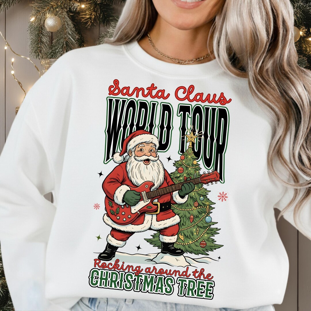 Santa World Tour PNG: Rocking Around the Christmas Tree (digital ...