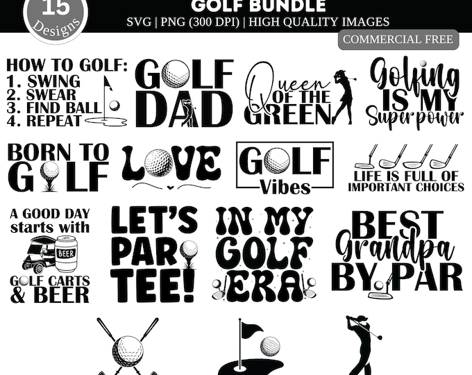 Golf SVG Bundle, Golfing SVG Bundle, Golfer SVG, Golf Quotes Svg, Golf ...