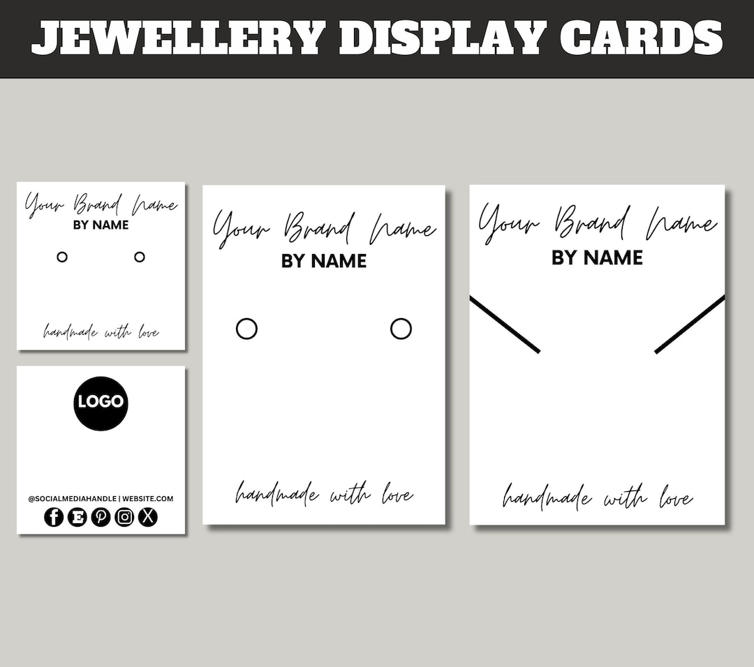 Editable Jewelry Display Card Template| Printable Earrings Display ...
