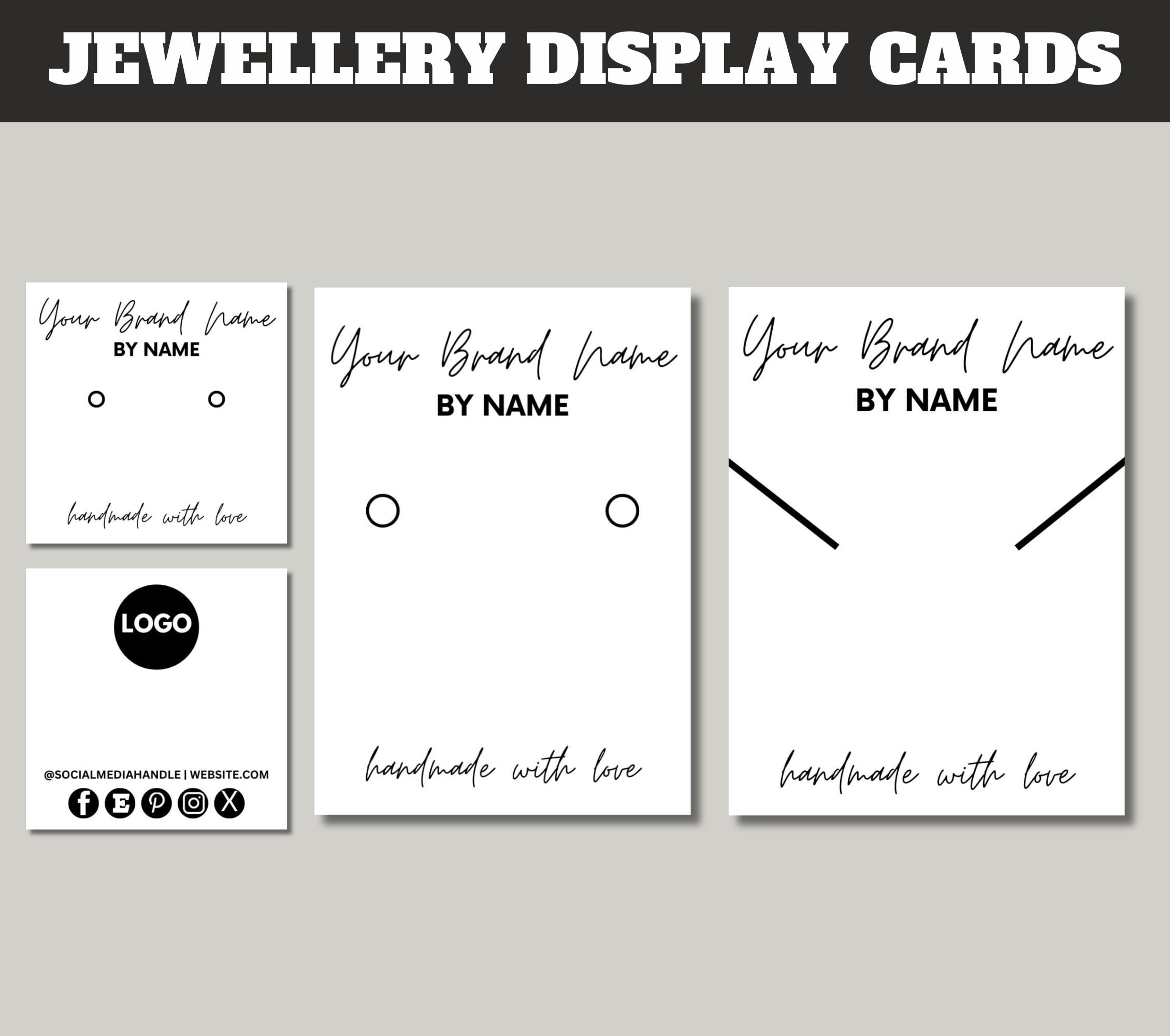 Editable Jewelry Display Card Template| Printable Earrings Display ...