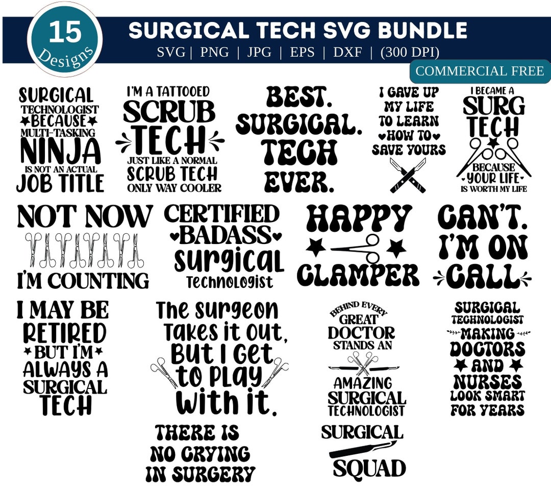 Surgical Tech SVG Bundle| Surgical Technologist Svg| Surgeon Assistant ...