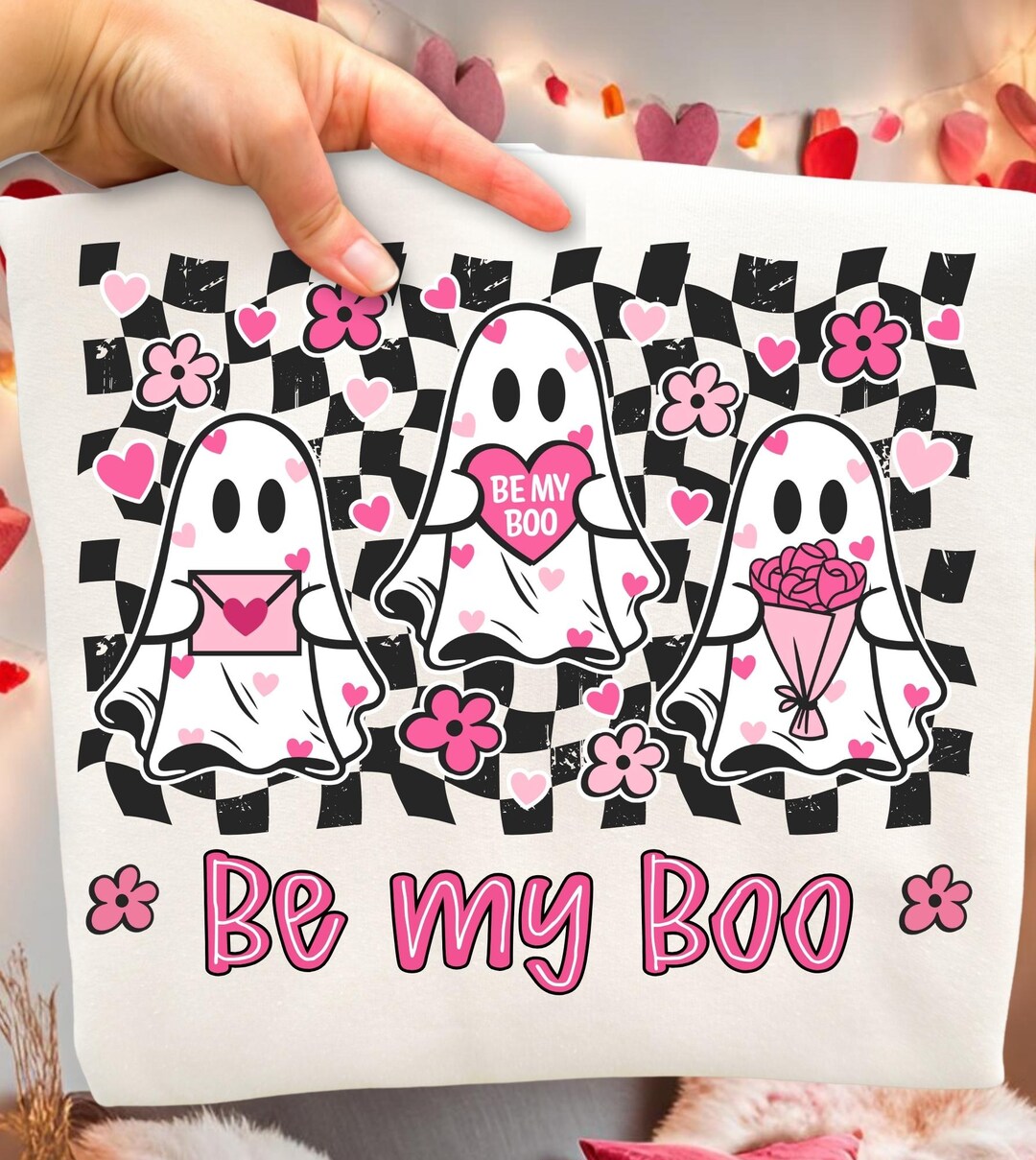 Be My Boo PNG, Valentine’s Day Ghost Shirt Png, Checkered Valentines ...